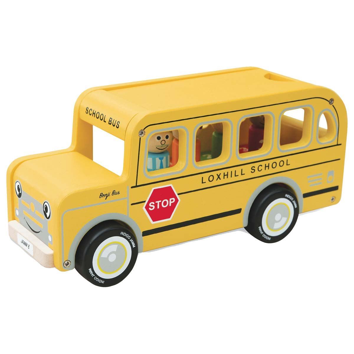Benji School Bus - Wooden Push Along Toys