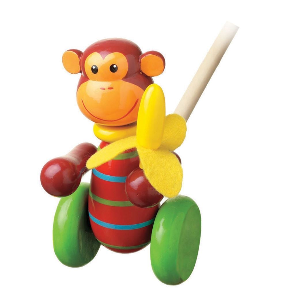 Pushalong Monkey - Traditional Wooden Toys