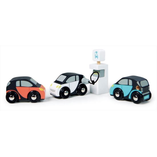 Smart Electric Car Set - Wooden Toy Cars