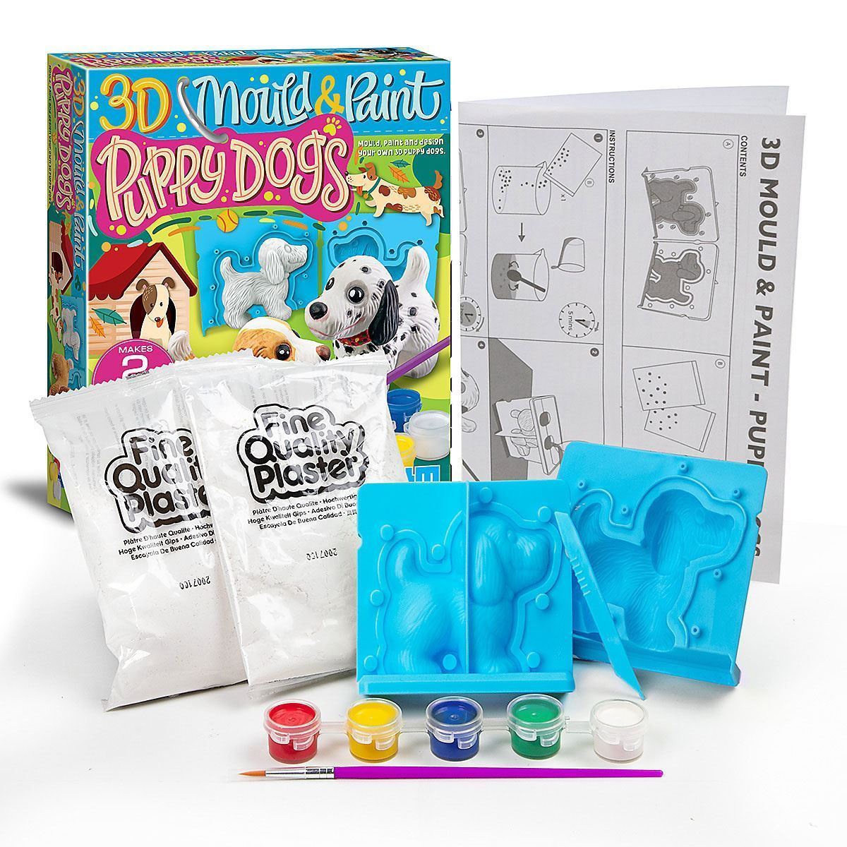 3D Mould & Paint Puppy Dogs - Kids Craft Sets