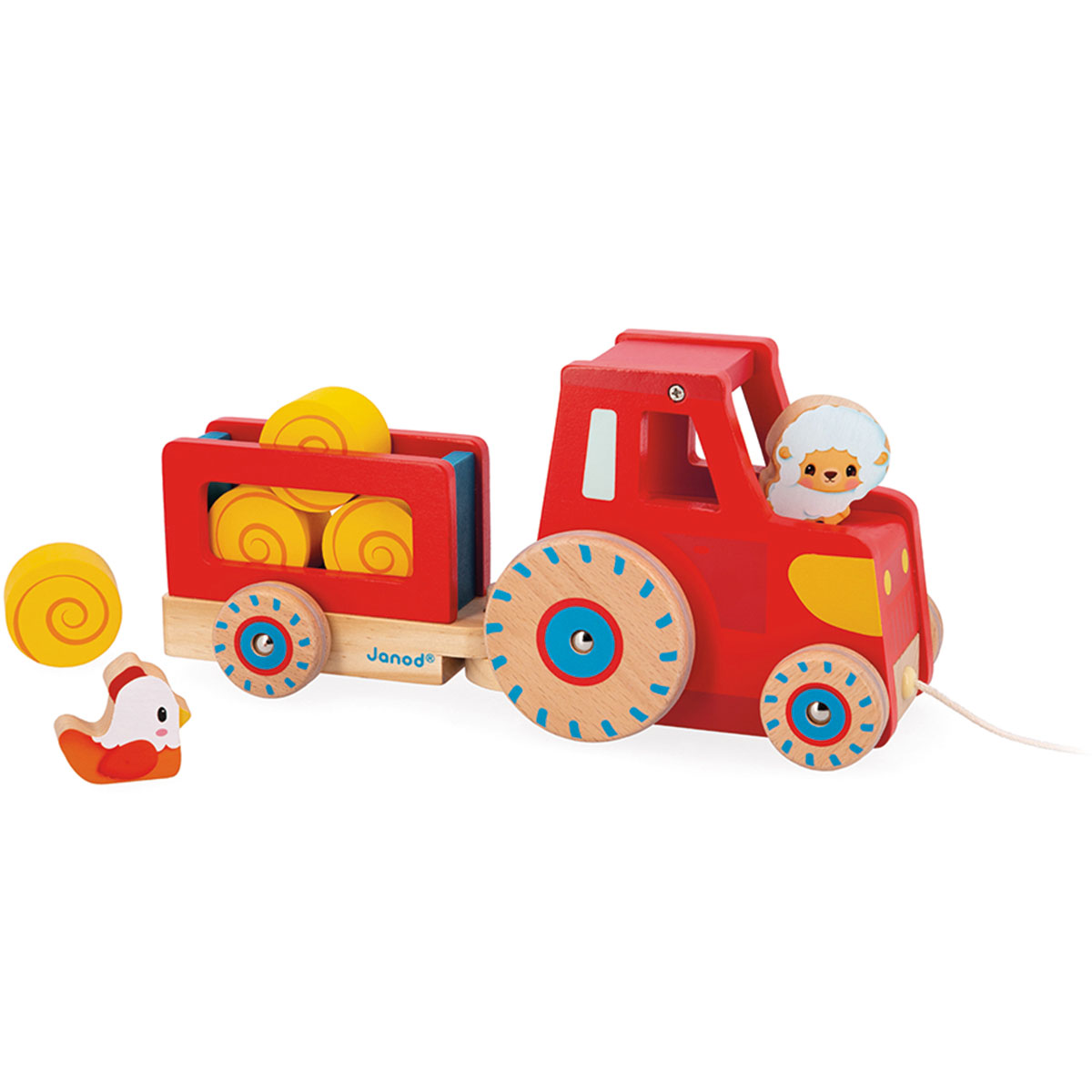 Pull Along Tractor - Wooden Pull Along Toys